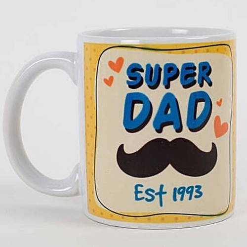 Customised Super Dad Mug With Date – MyPhotoPrint.in