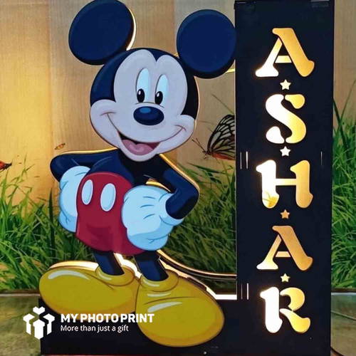 Customized Cartoon Character Led Wooden Name Board – MyPhotoPrint.in