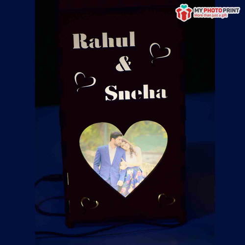 Personalized Heart Red Velvet Photo Led Shadow Box – MyPhotoPrint.in