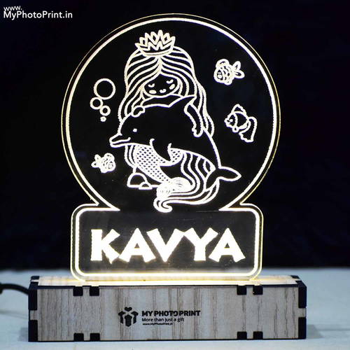 Customized Doll Fish Acrylic 3d Illusion Led Lamp With Color Changing ...