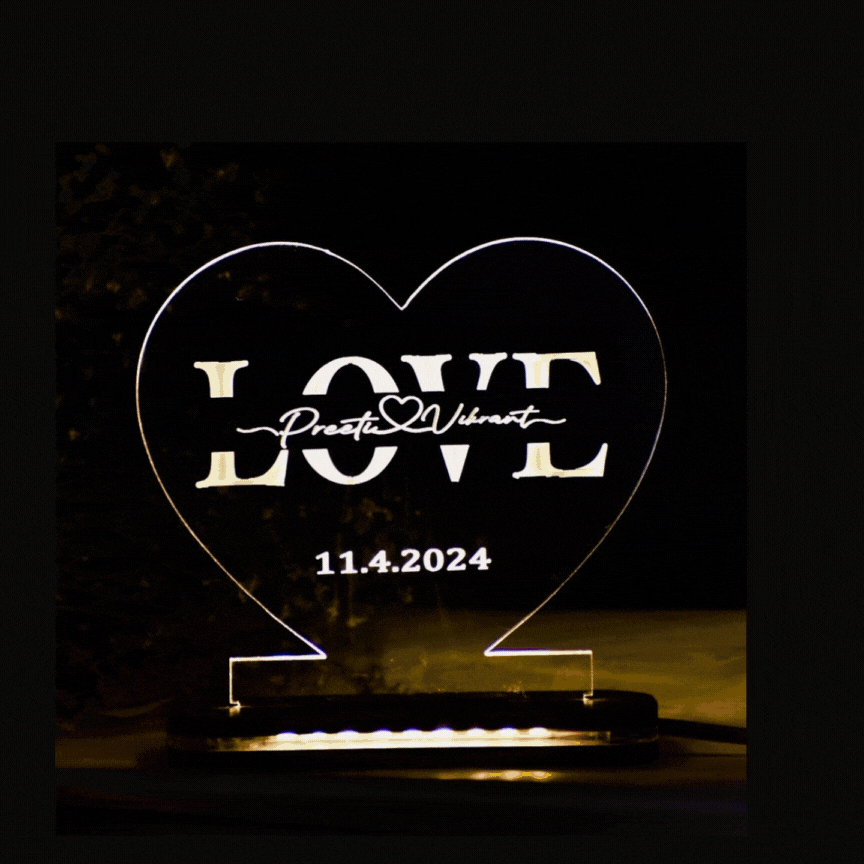 Couple Names & Date Customized Love Lamp For Couple Gift | Anniversary ...