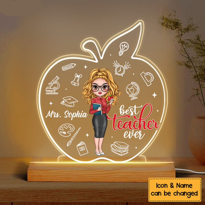 Personalized "Best Teacher Ever" LED Plaque Lamp – MyPhotoPrint.in