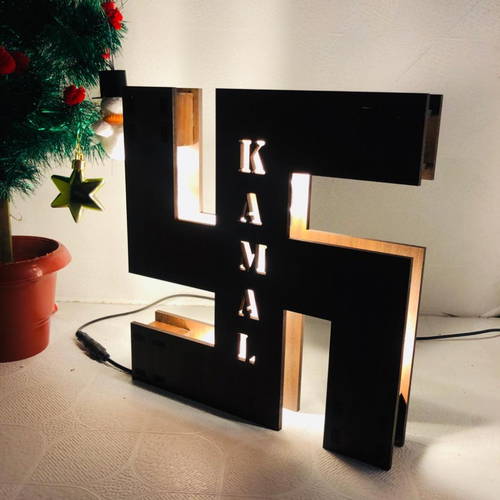 Customized Swastik Religious Name Board – MyPhotoPrint.in
