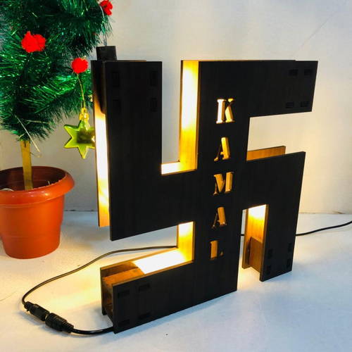Customized Swastik Religious Name Board – MyPhotoPrint.in