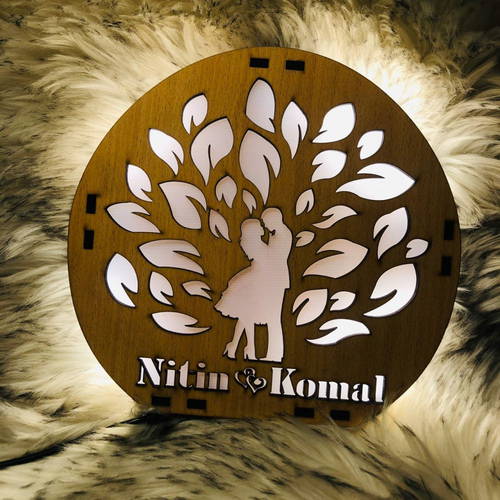 Customized Wooden Couple Tree With Your Name – MyPhotoPrint.in