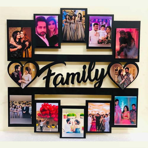 Customized Family Wooden Photo Frame Collage 12 Photos – MyPhotoPrint.in