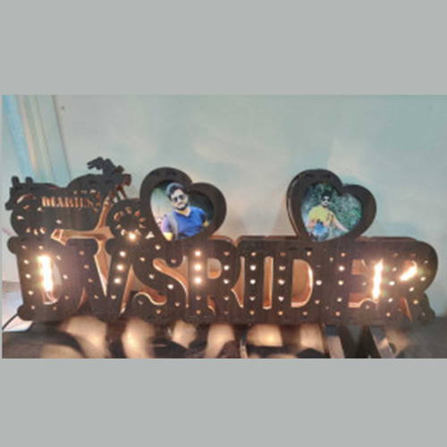 Customized Your Name Board With Two Photos Multicolor Led And Remote ...