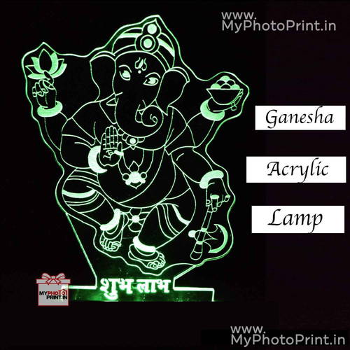 Ganesh Ji Acrylic Lamp Led Lamp – MyPhotoPrint.in