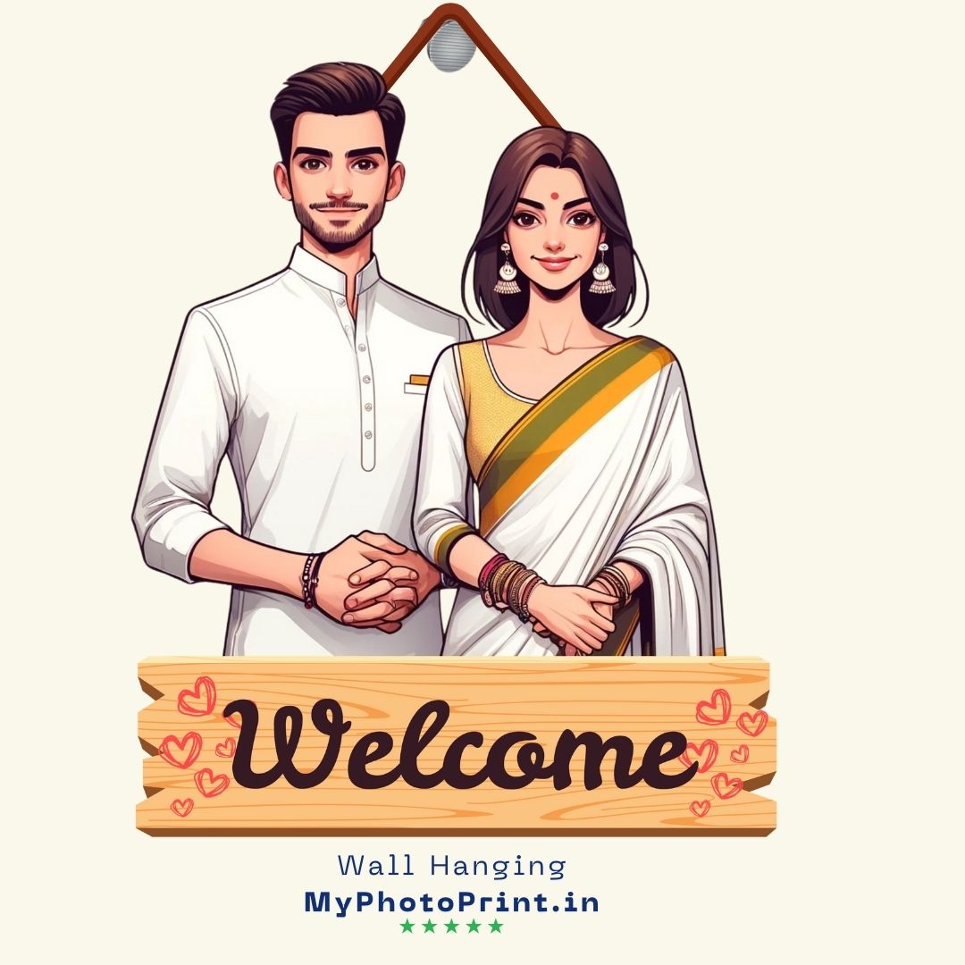 Couple Home Wall Hanging | Name Plate | Entry Namaste Name Plate #6 ...